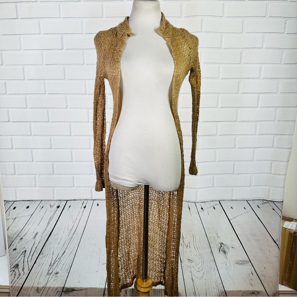 Eyeshadow | Sweaters | 25 Eyeshadow Tan Crochet Duster Length Open ...